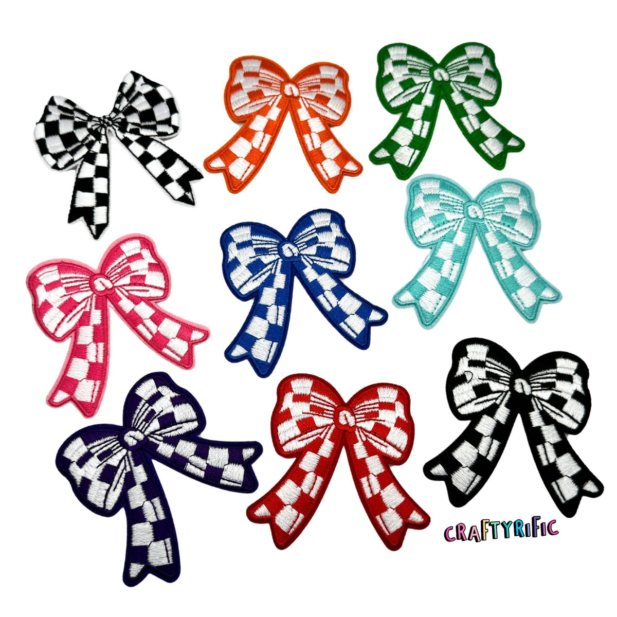 Checkered Hot Pink Bow Patch – Craftyrific