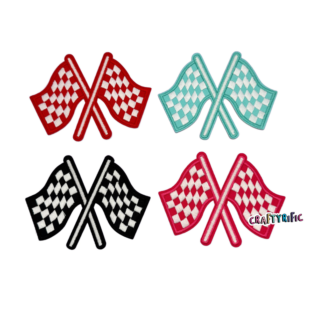 Hot Pink Checkered Flag Patch – Craftyrific