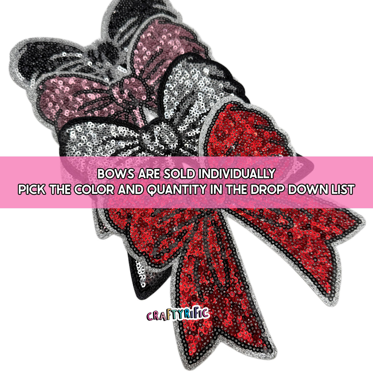 Large Iron on Side Bows Patch – Craftyrific