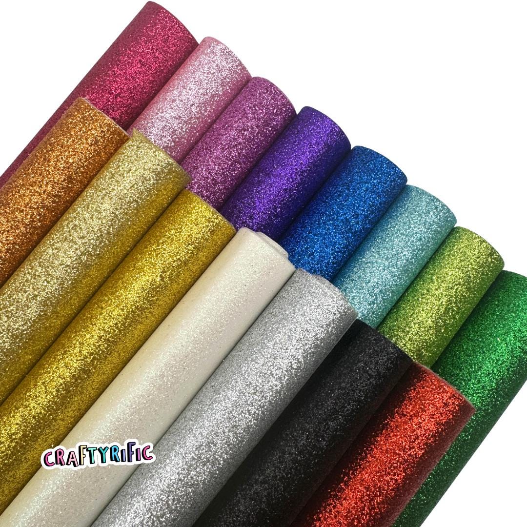 Fine Glitter Mini Rolls 12x26 inch Continuous Large Glitter Fabric Cut ...