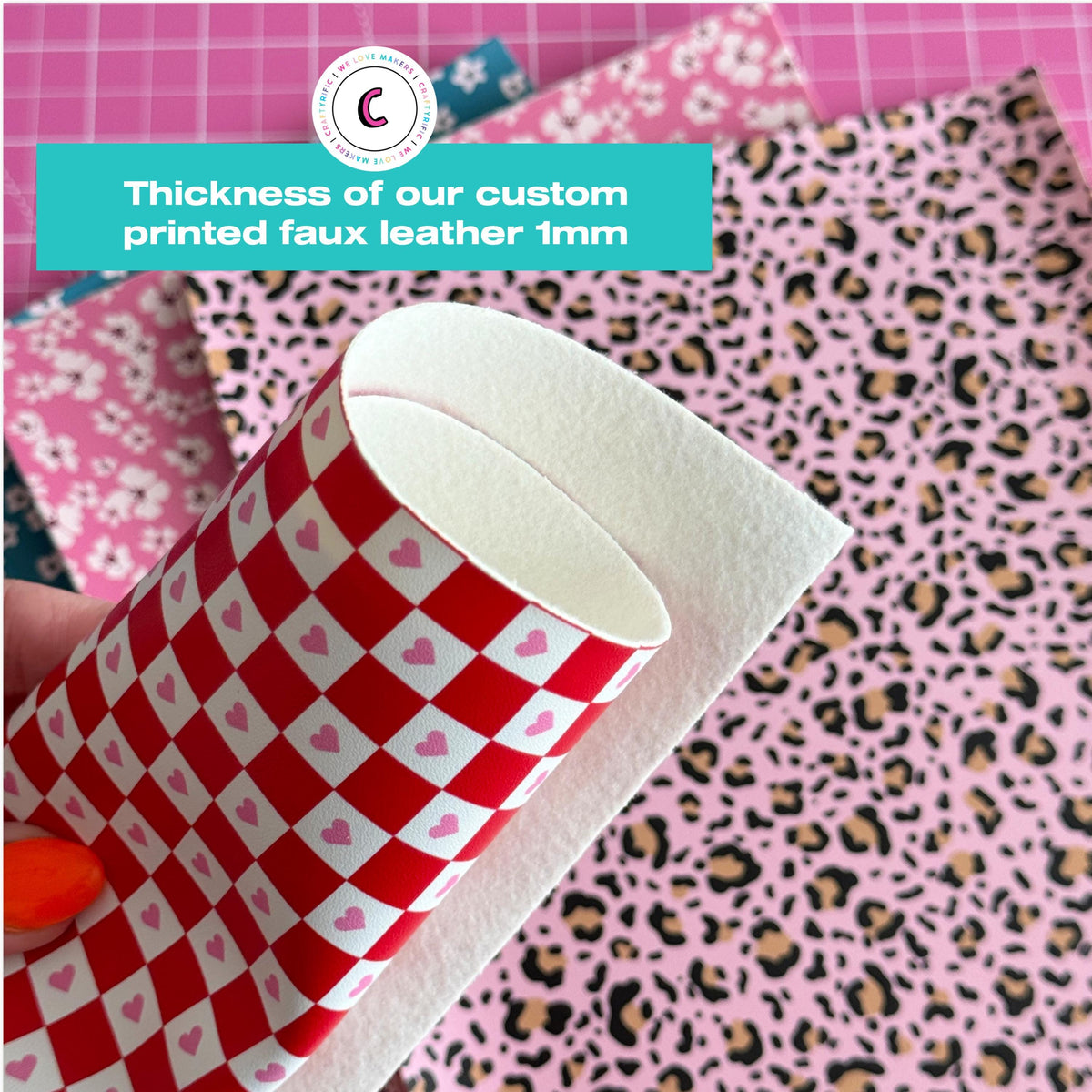 Lucky in Love Pink Faux Leather Sheet – Craftyrific