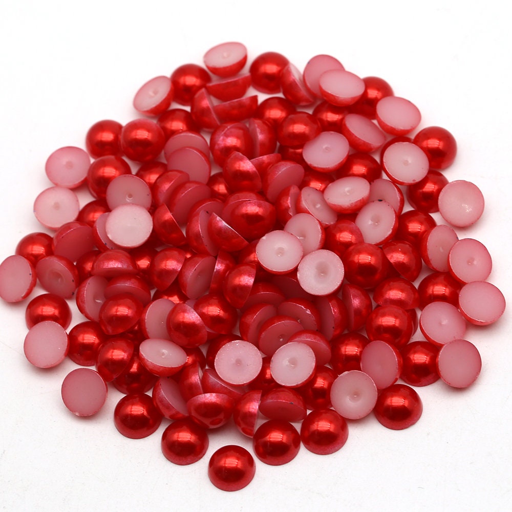 Red Flat Back Pearls – Craftyrific