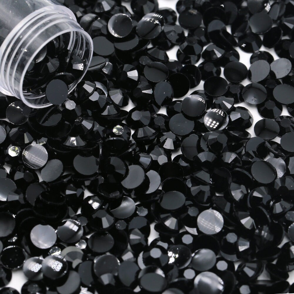 Jet Black Jelly Flatback Resin Rhinestones Pack of 1000 – Craftyrific