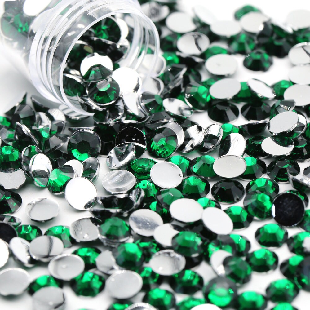 Dark Green Flatback Resin Rhinestones 1000pcs – Craftyrific