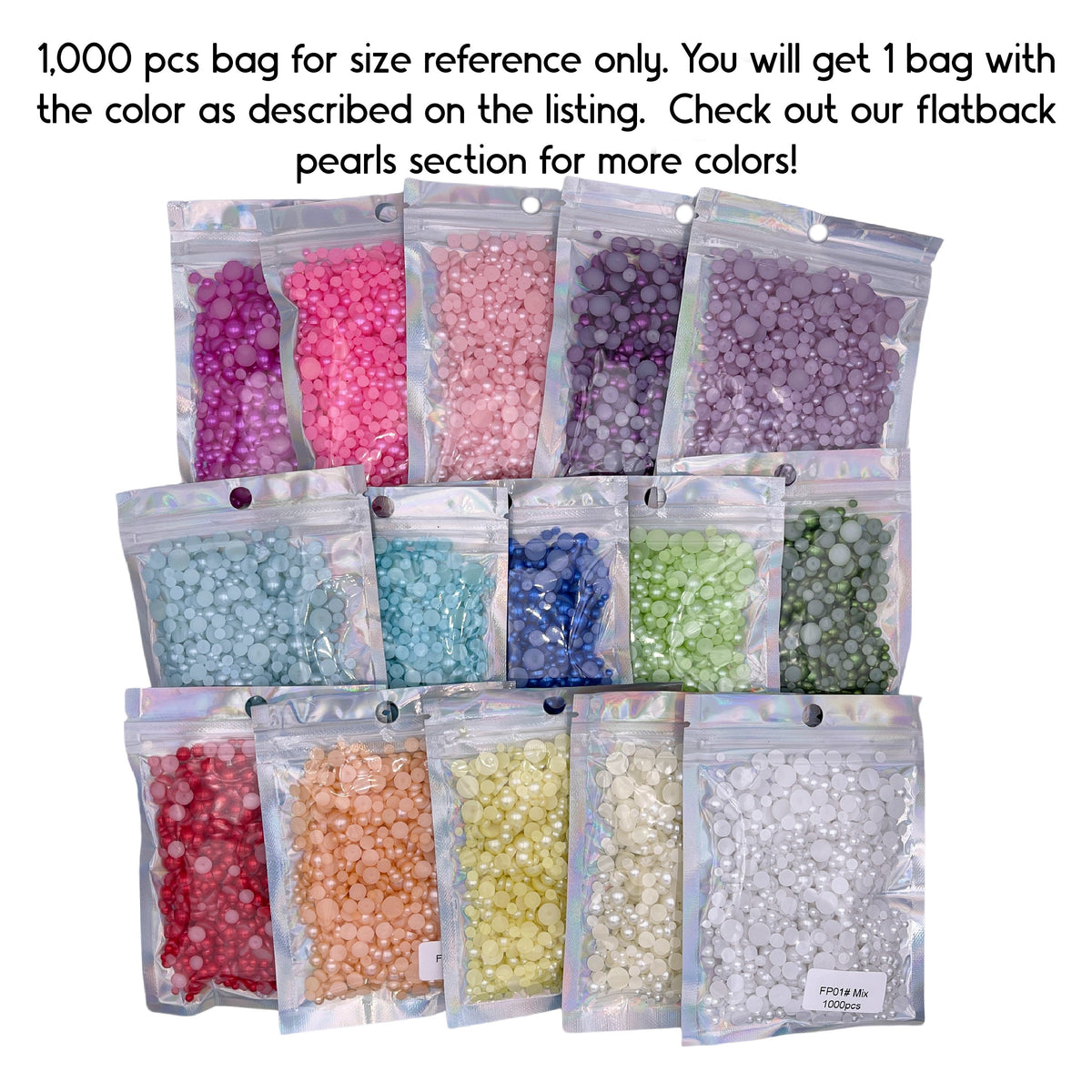 AB Baby Blue Mixed Sizes Flatback Pearl 1000 Pieces – Craftyrific