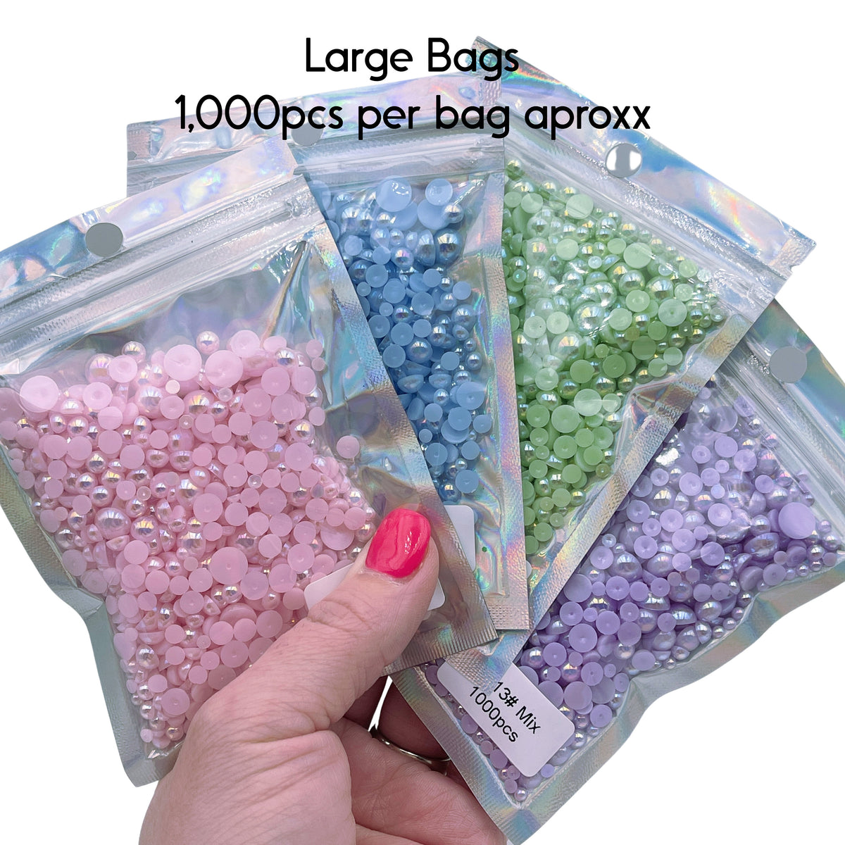 AB Baby Pink Mixed Sizes Flatback Pearl 1000 Pieces – Craftyrific